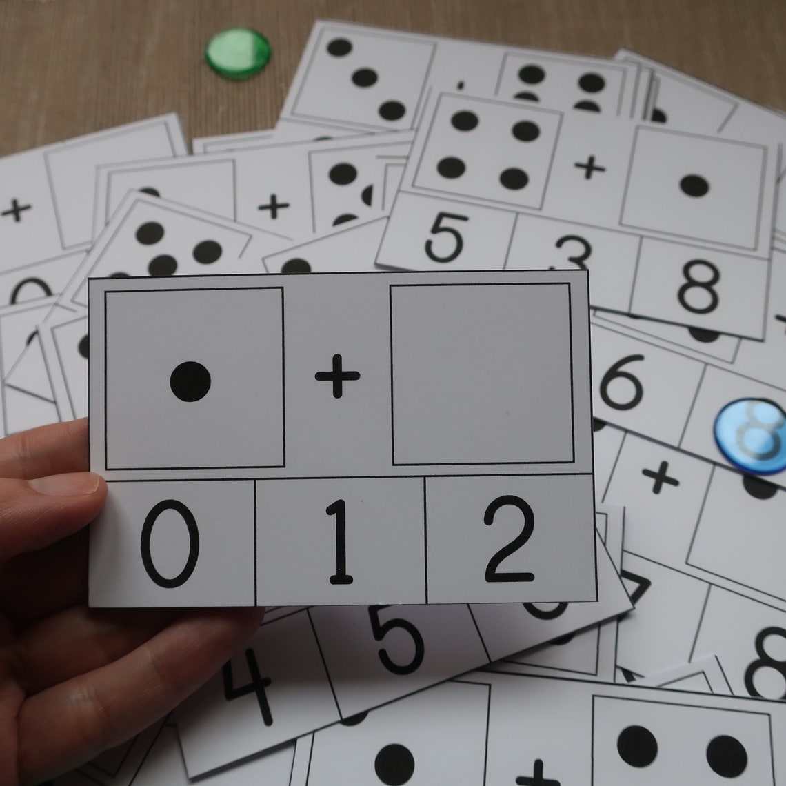 Addition Printable Clip Cards. Preschool Math Worksheets. | Etsy