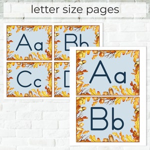 Fall Preschool Printable Letter Cards. Alphabet Classroom Decor for ...