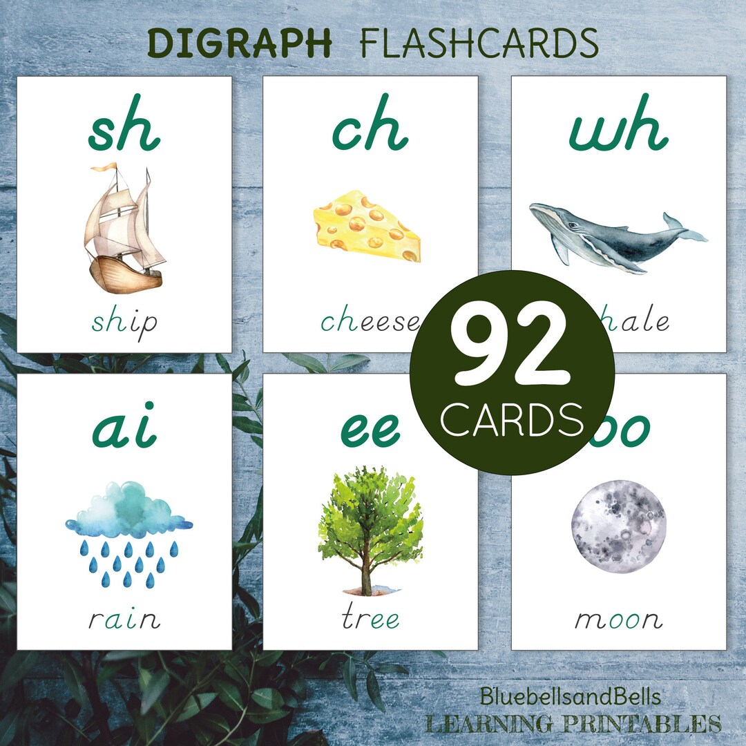 Digraph Cards Printable. - Etsy