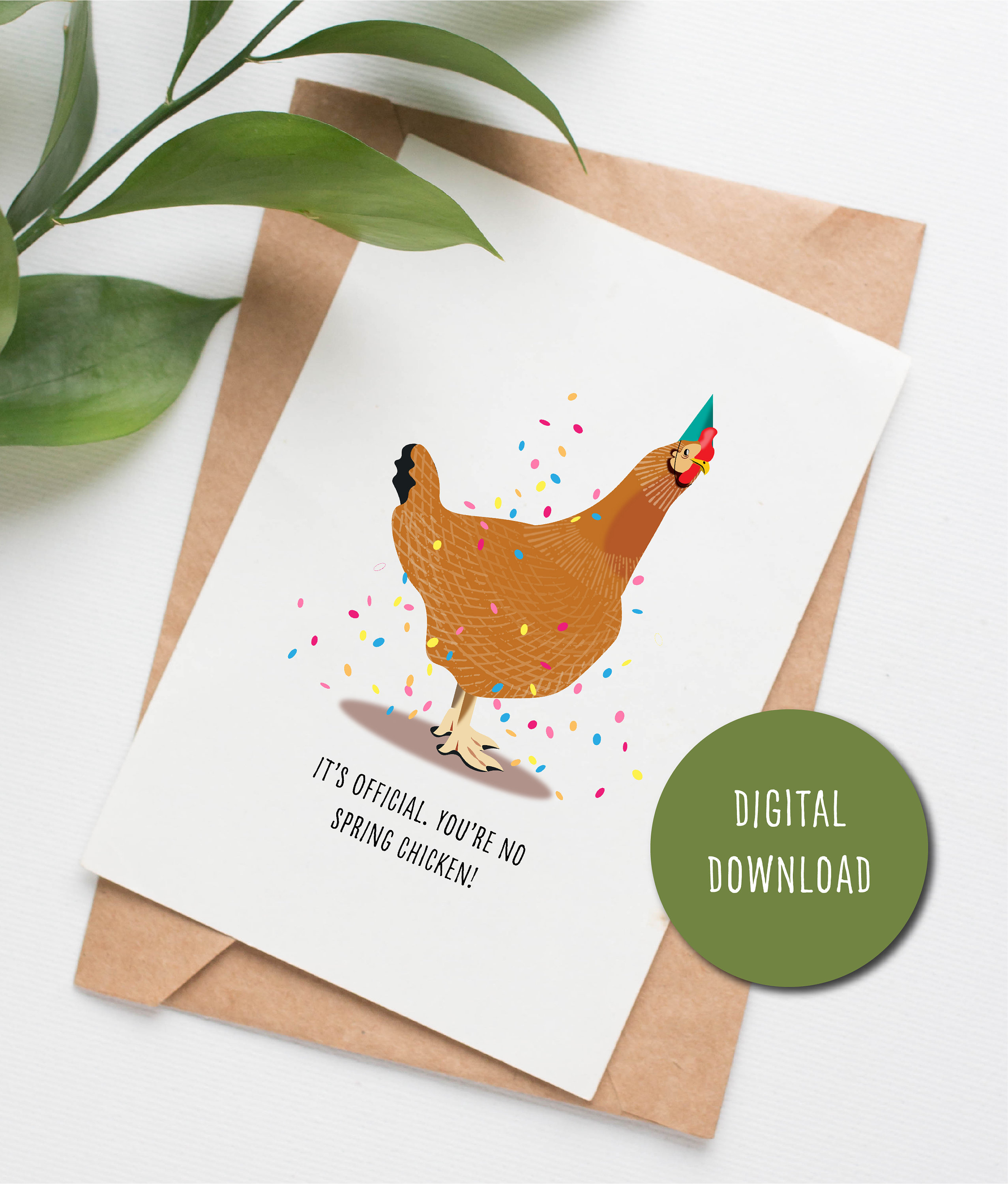 PRINTABLE Spring Chicken Card Funny Birthday Card for Her | Etsy