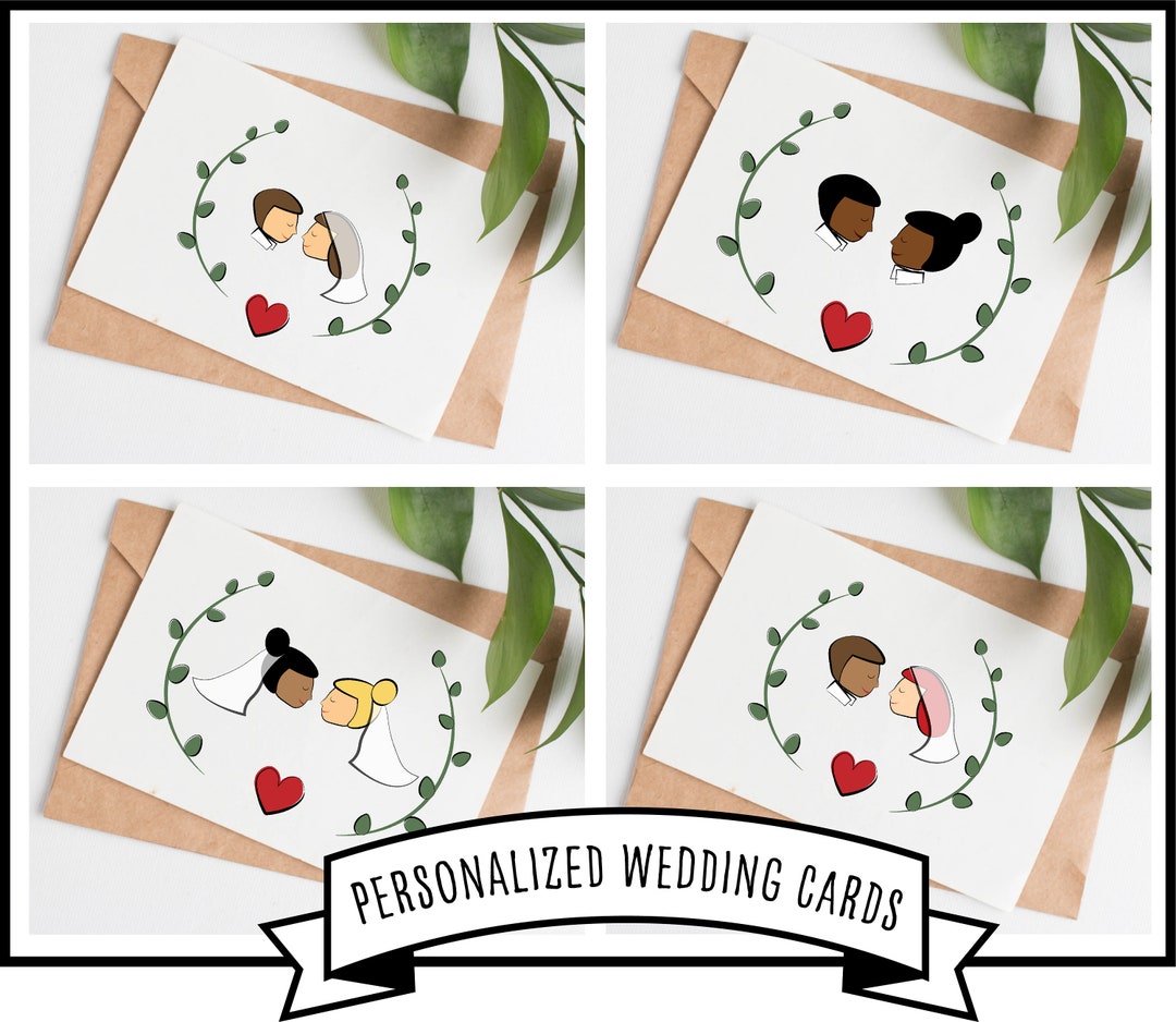 Custom Lesbian Wedding Card, LGBTQ Card for Wedding, Personalized Card ...