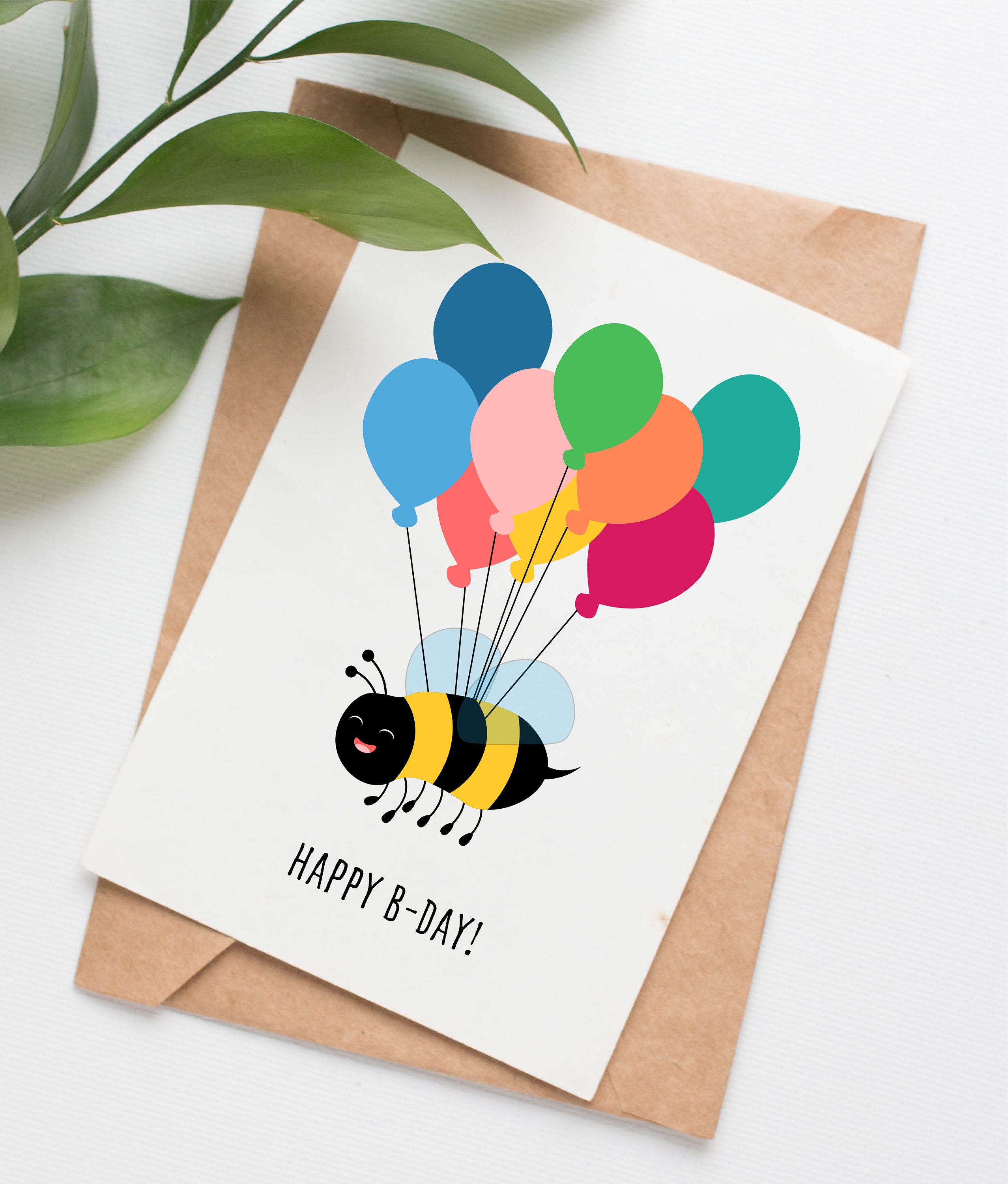 Bee Birthday Card for Kids Cute Birthday Card for Child 1st | Etsy