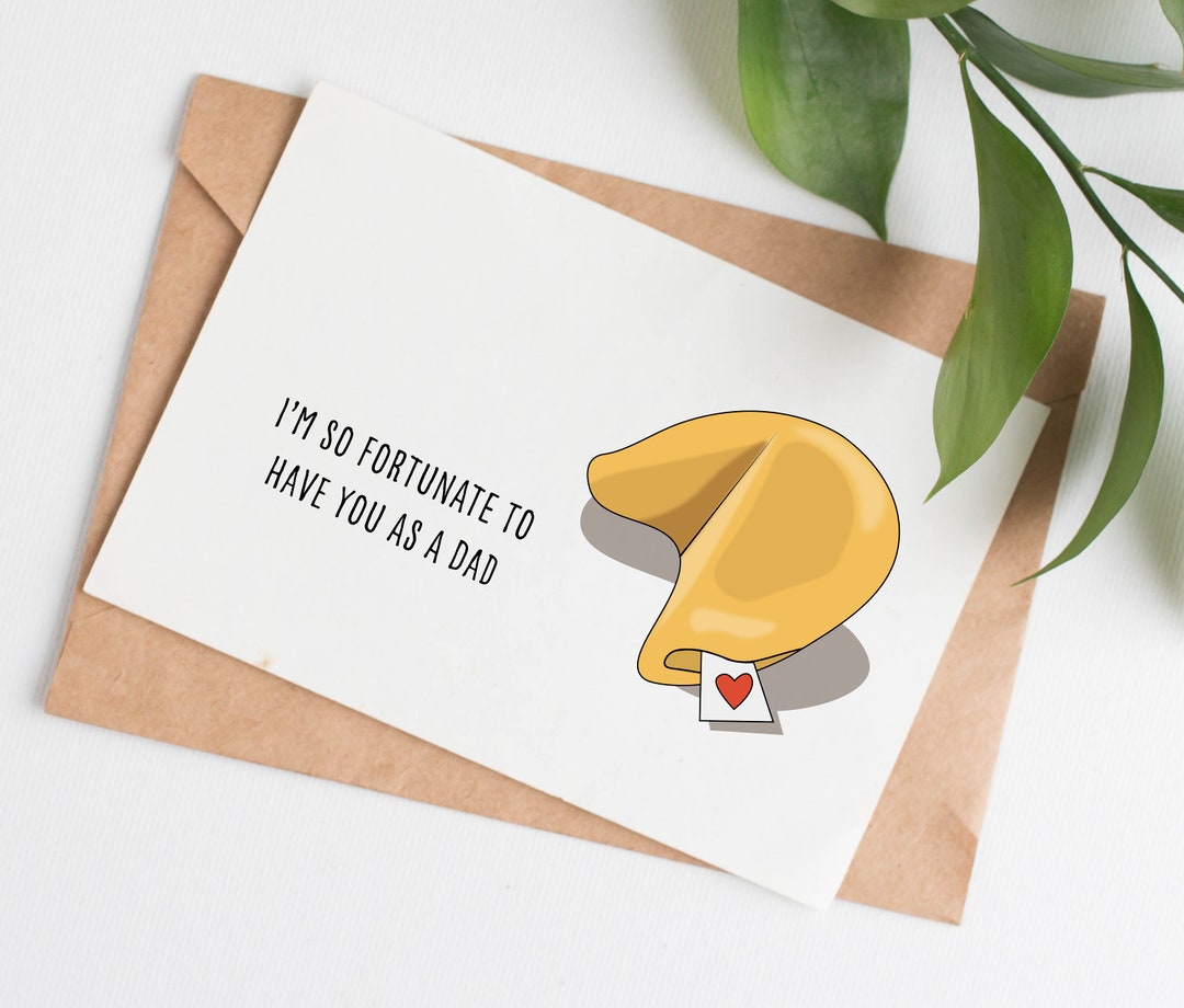 Fortune Cookie Fathers Day Card for Dad, Cute Card for Stepdad, Funny ...