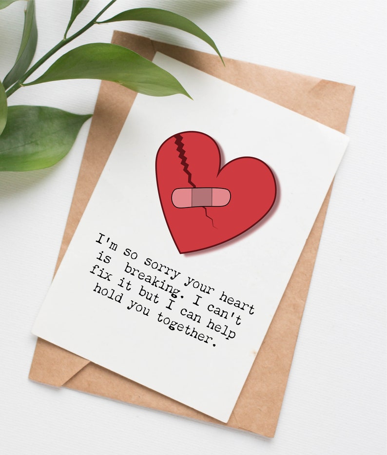 Gebroken hart kaart sympathie kaart voor verlies van moeder - Etsy België