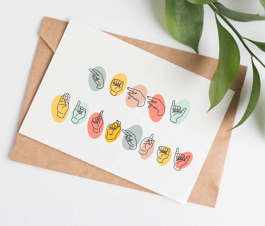 Sign Language Birthday Card for Friend, ASL Birthday Card for Child ...