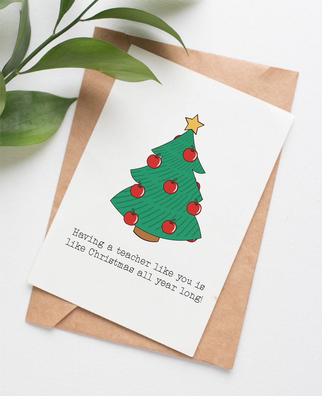 Christmas All Year Card Holiday Card for Teacher Christmas Gift for Teacher Kindergarten Teacher Gift for Christmas Ece Thank You Etsy Sweden
