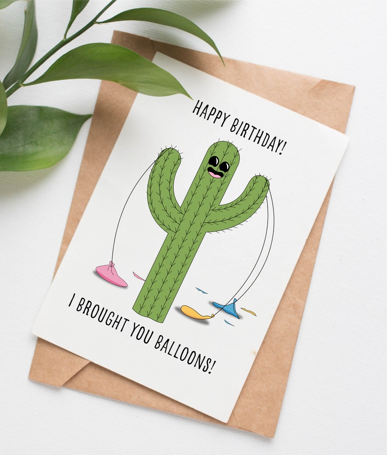 Cactus Birthday card funny birthday card succulent card | Etsy