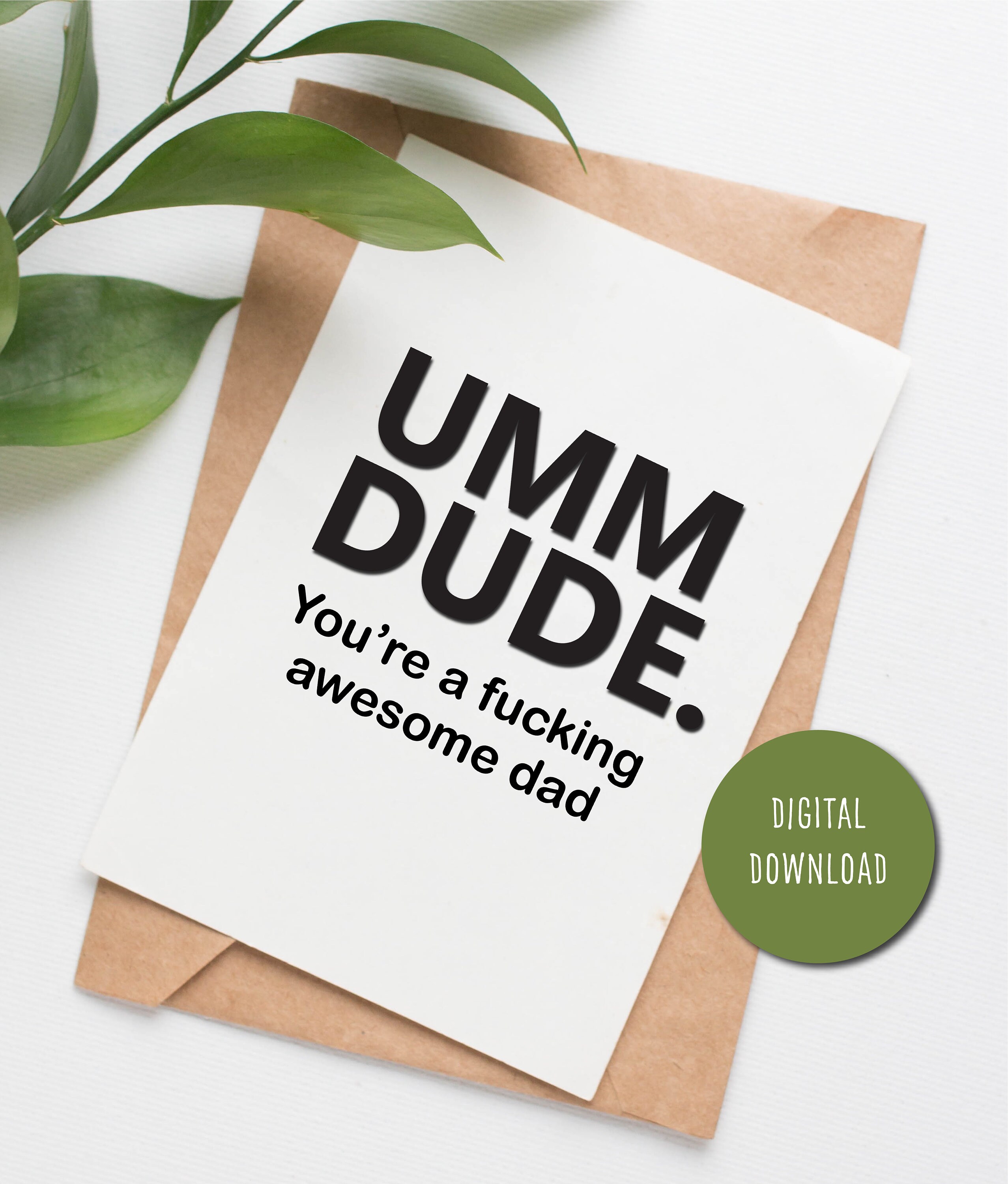 PRINTABLE Umm Dude Fathers Day Card Printable Card Instant - Etsy