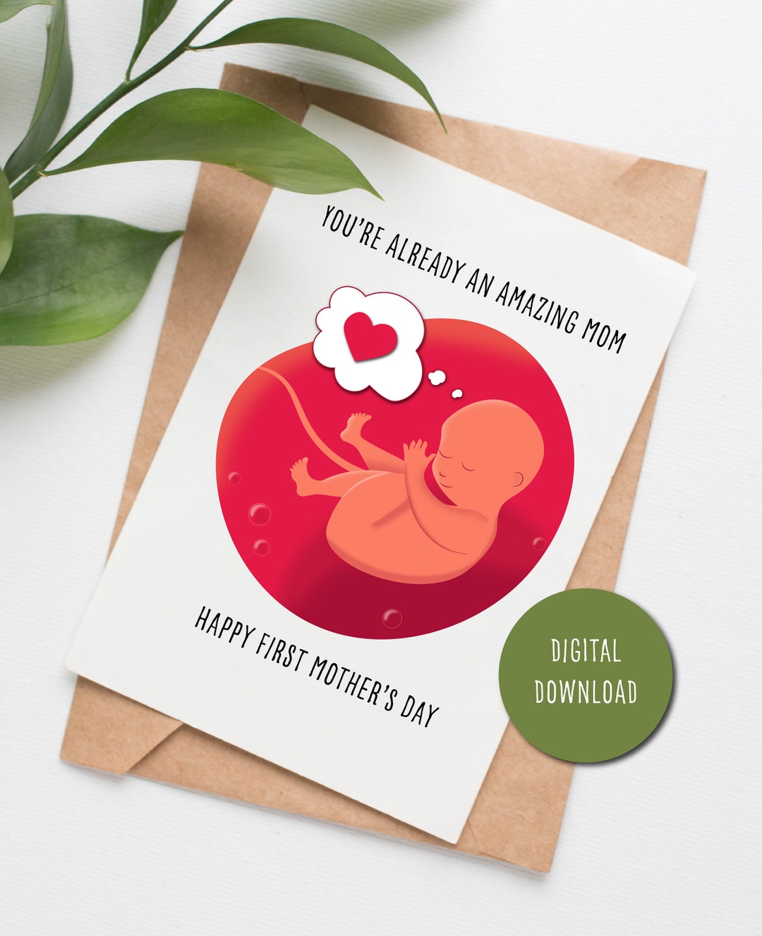 PRINTABLE Pregnant Mothers Day Card for First Time Mom, First Mothers ...