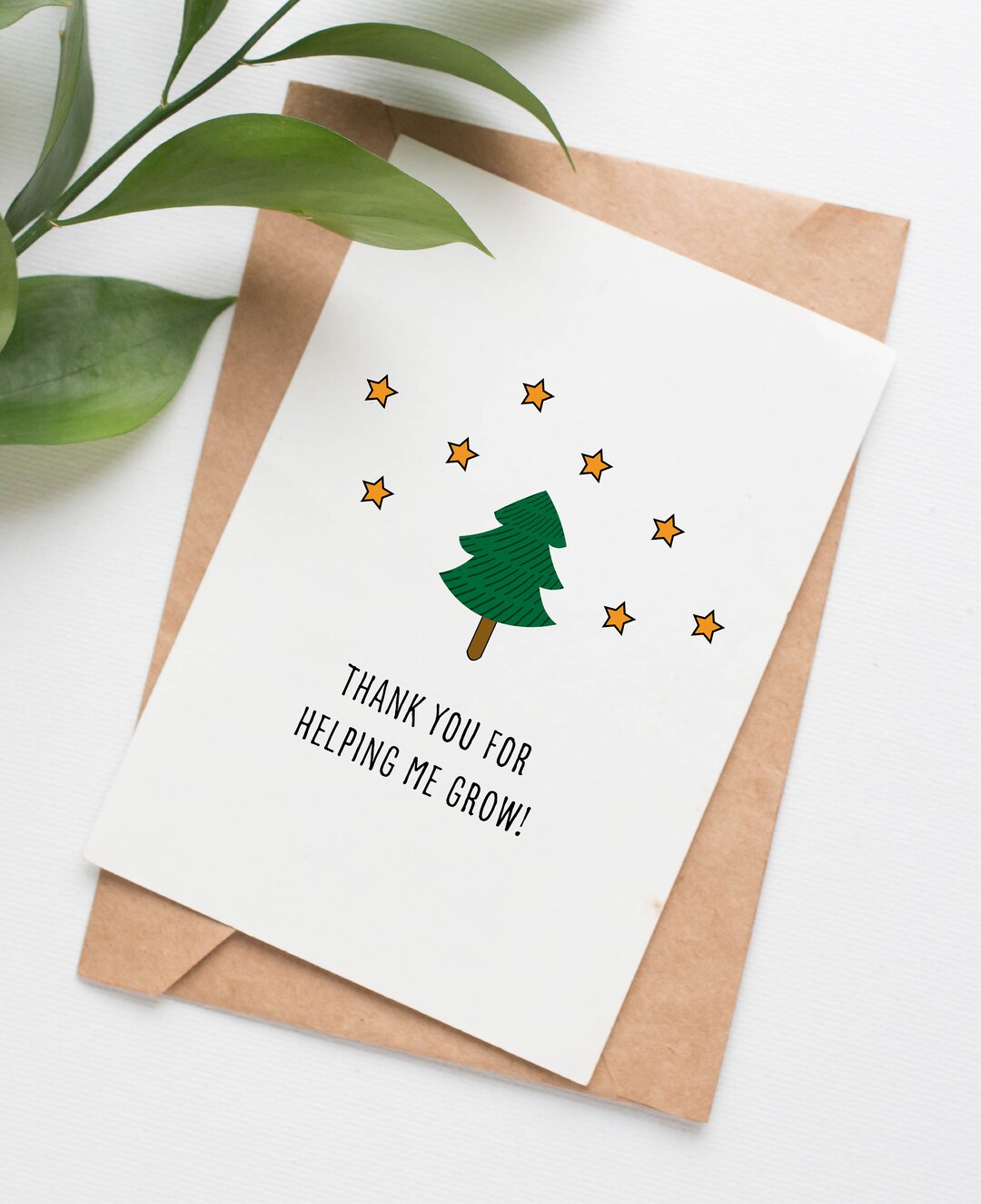 Christmas Tree Sapling Teacher Card, Christmas Card for Teacher ...