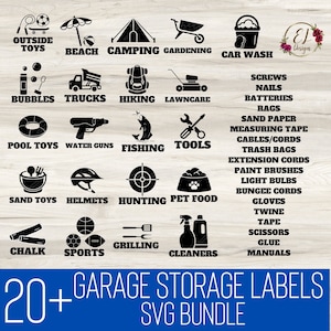 Garage Labels SVG | Outside Toy Bin Labels Svg | Mega SVG Bundle ...