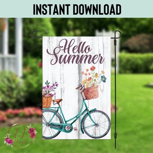 Hello Summer Garden Flag PNG | Summer PNG for Garden Flag | Garden Flag ...