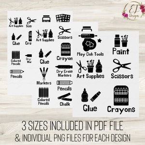 Printable Art Supply Labels | Craft Supply Labels | Art Supplies Labels ...