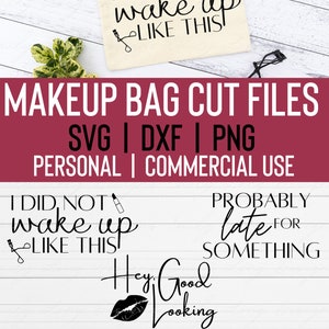 Makeup Bag SVG Bundle | Funny Makeup SVG | Tote Bag Svg | Beauty Bag ...
