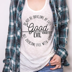 Bible Verse SVG | Good Over Evil SVG | Romans 12 21 | Christian Sticker ...