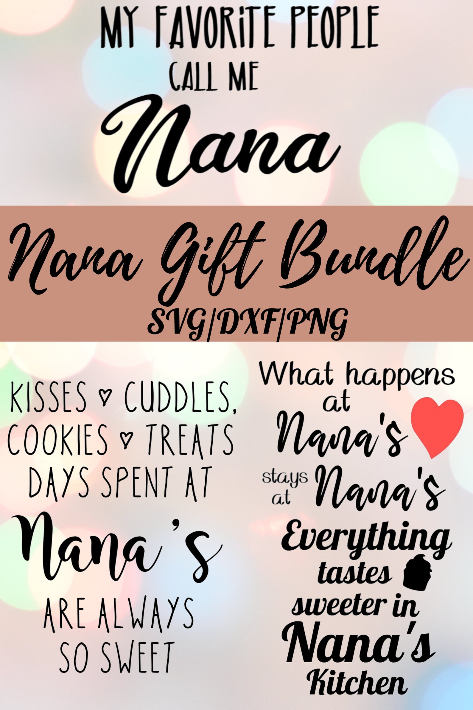 Nana SVG Bundle Birthday Gift for Nana Grandparents Day | Etsy