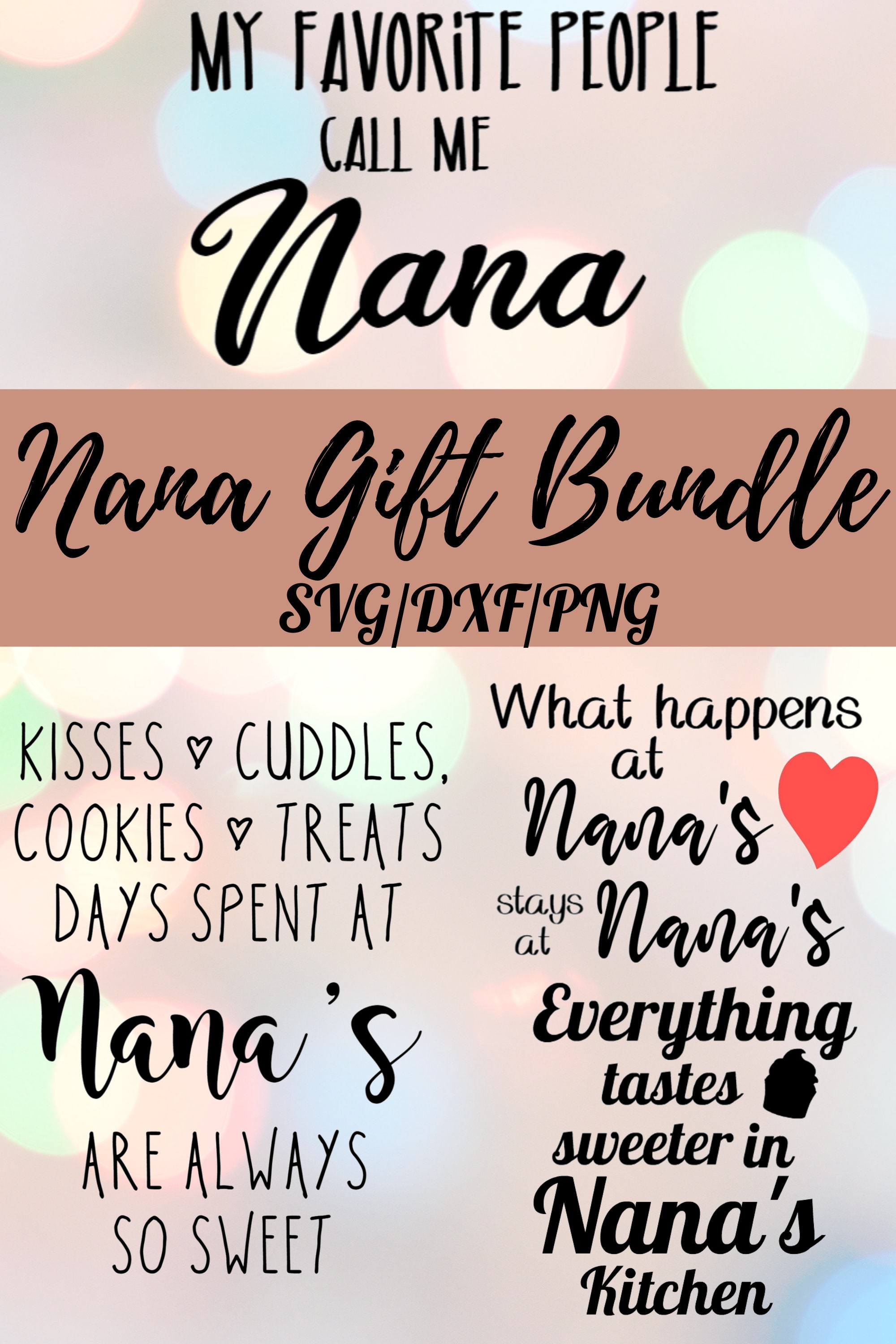Nana SVG Bundle Birthday Gift for Nana Grandparents Day | Etsy