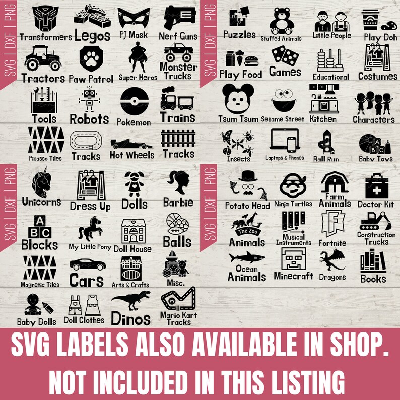 Printable Toy Bin Labels | Boys and Girls Toy Box Labels | Toy Labels ...