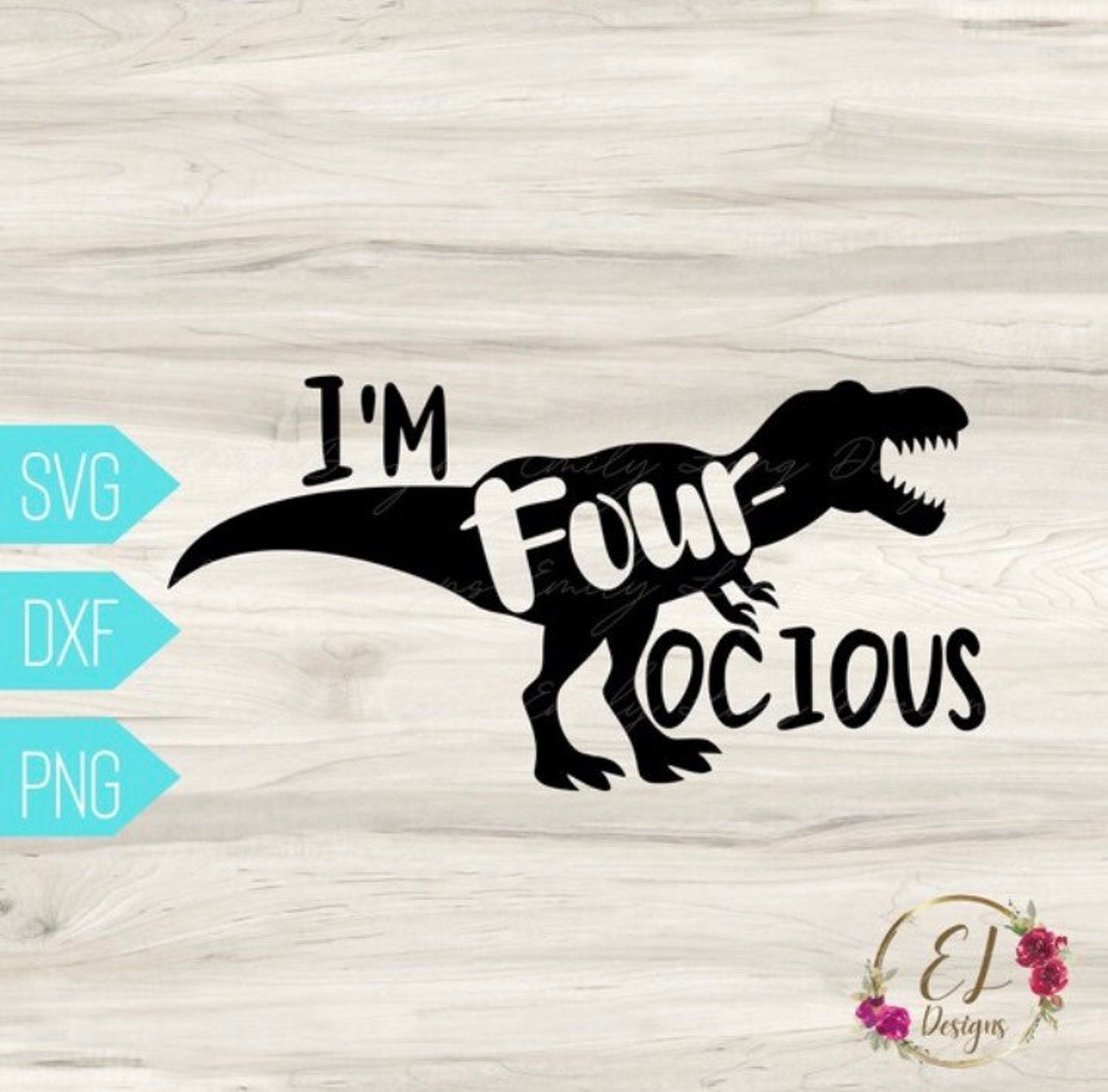 Dinosaur SVG Four-ocious Svg 4th Birthday Shirt Svg - Etsy