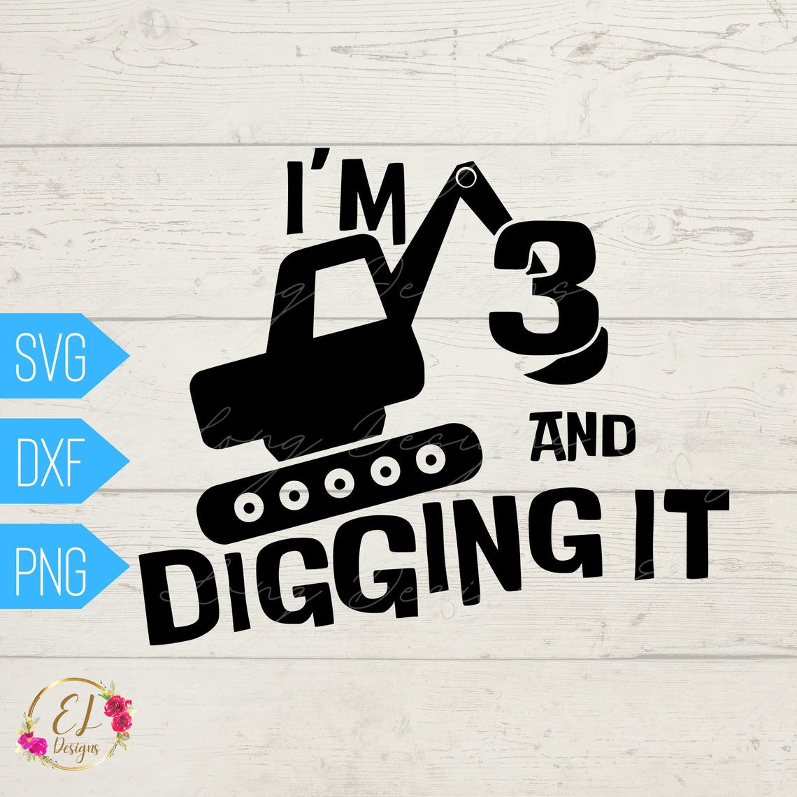 I'm 3 and Digging It SVG 3rd Birthday SVG Birthday Boy - Etsy