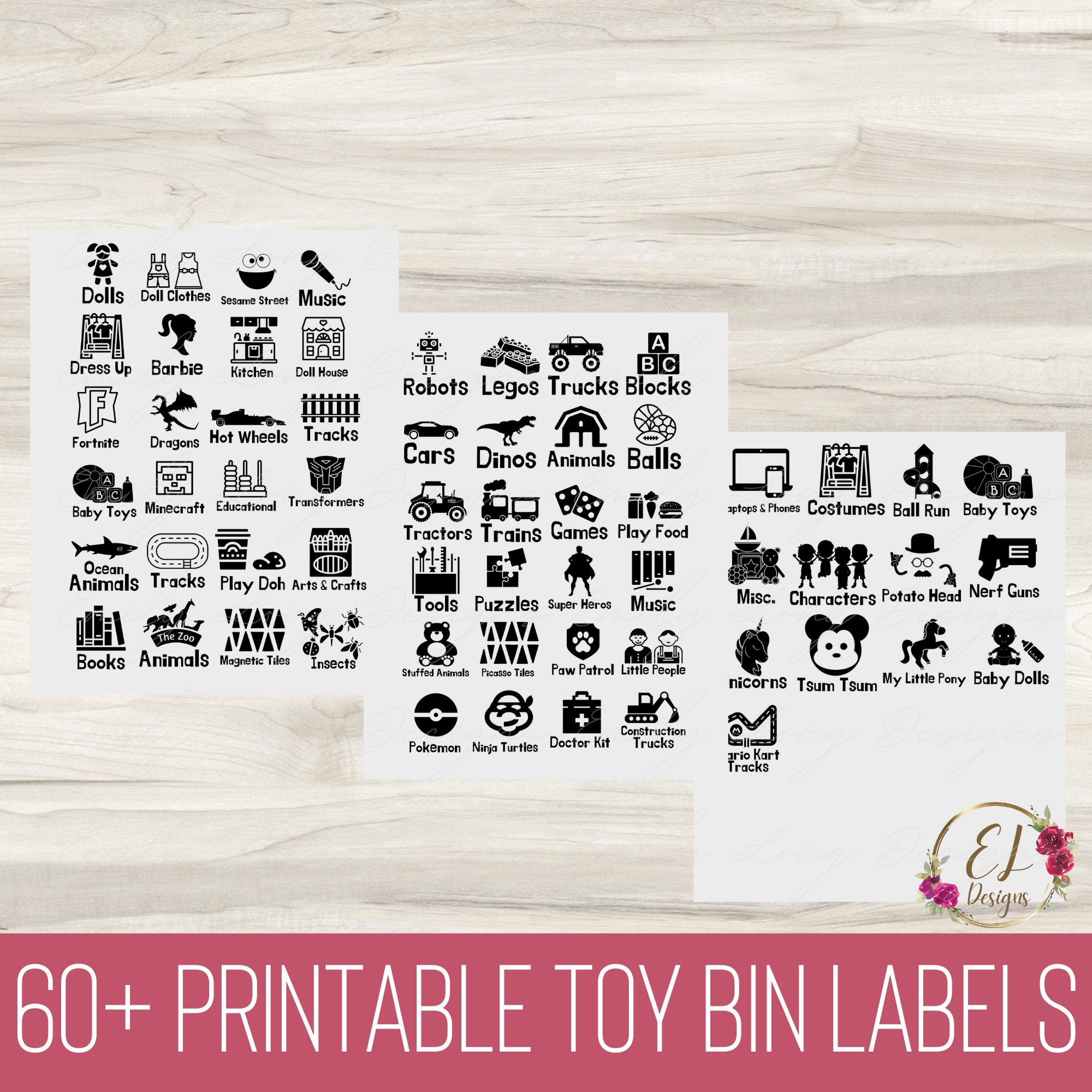 Printable Toy Bin Labels Boys and Girls Toy Box Labels Toy - Etsy
