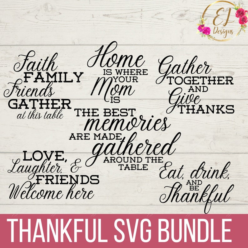 Thankful SVG Bundle | Placemat SVG Bundle | Gather Together and Give ...