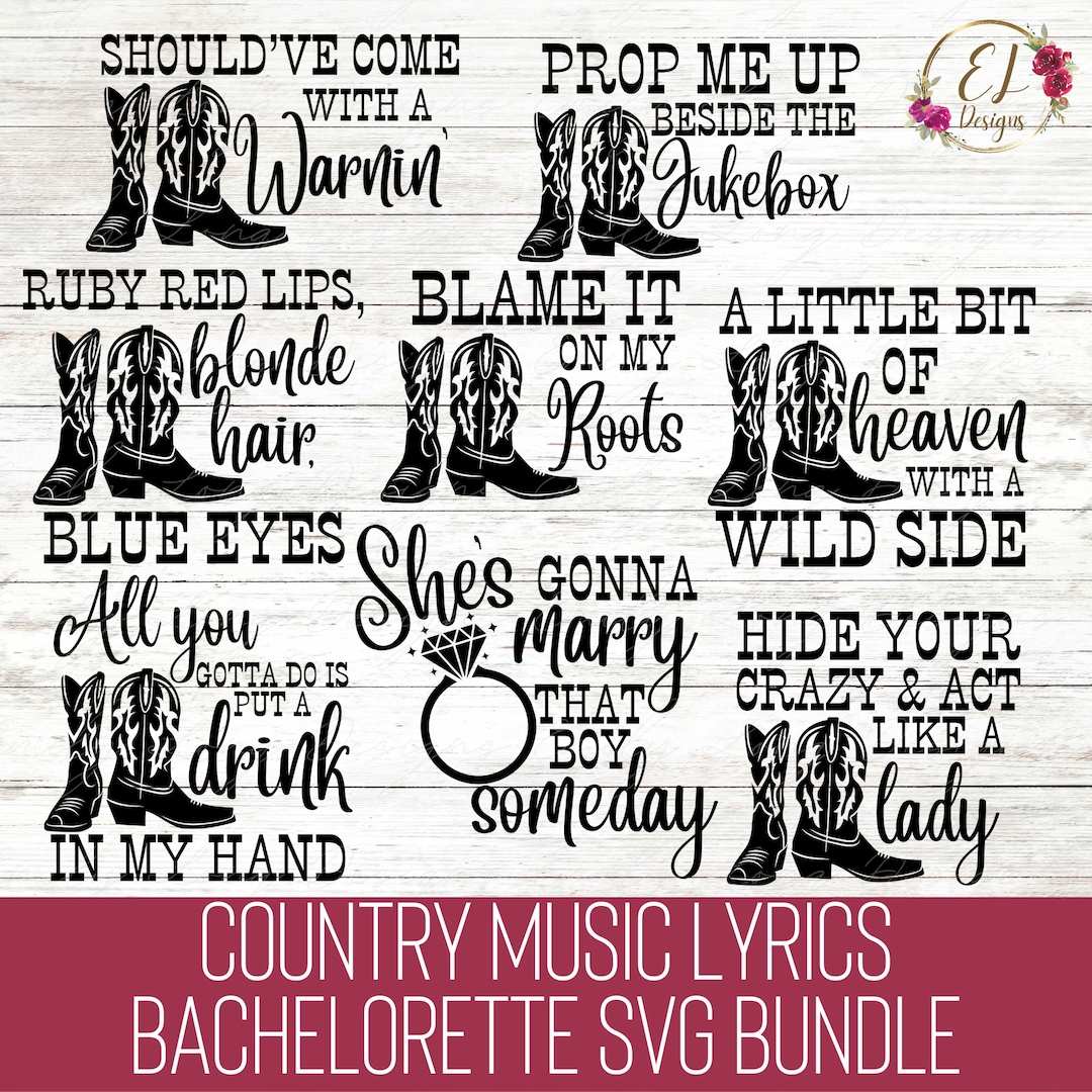 Bridal Party Shirt SVG Bundle | Country Music Bachelorette SVG ...