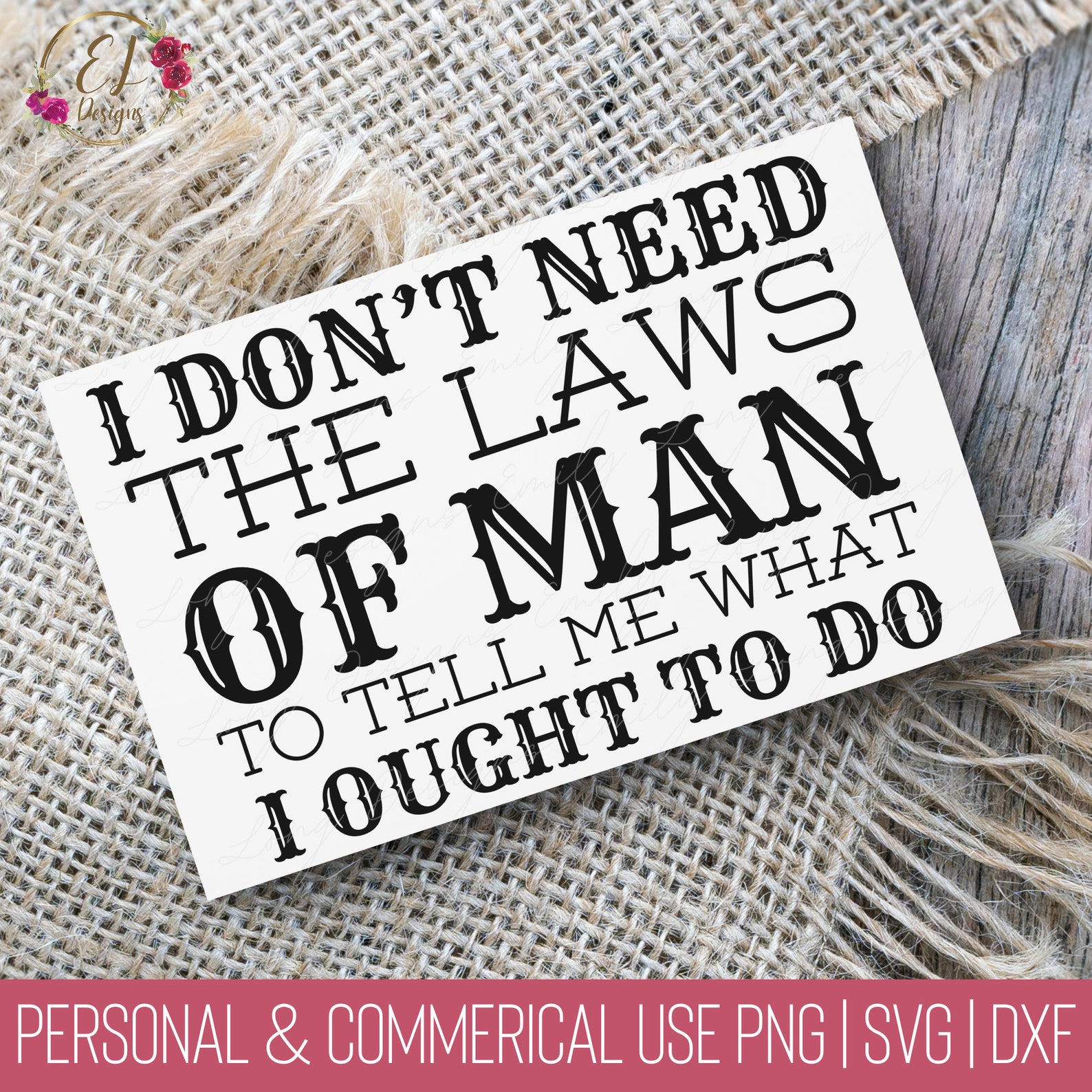 Triune God SVG | I Don’t Need the Laws of Man to Tell Me What I Ought ...