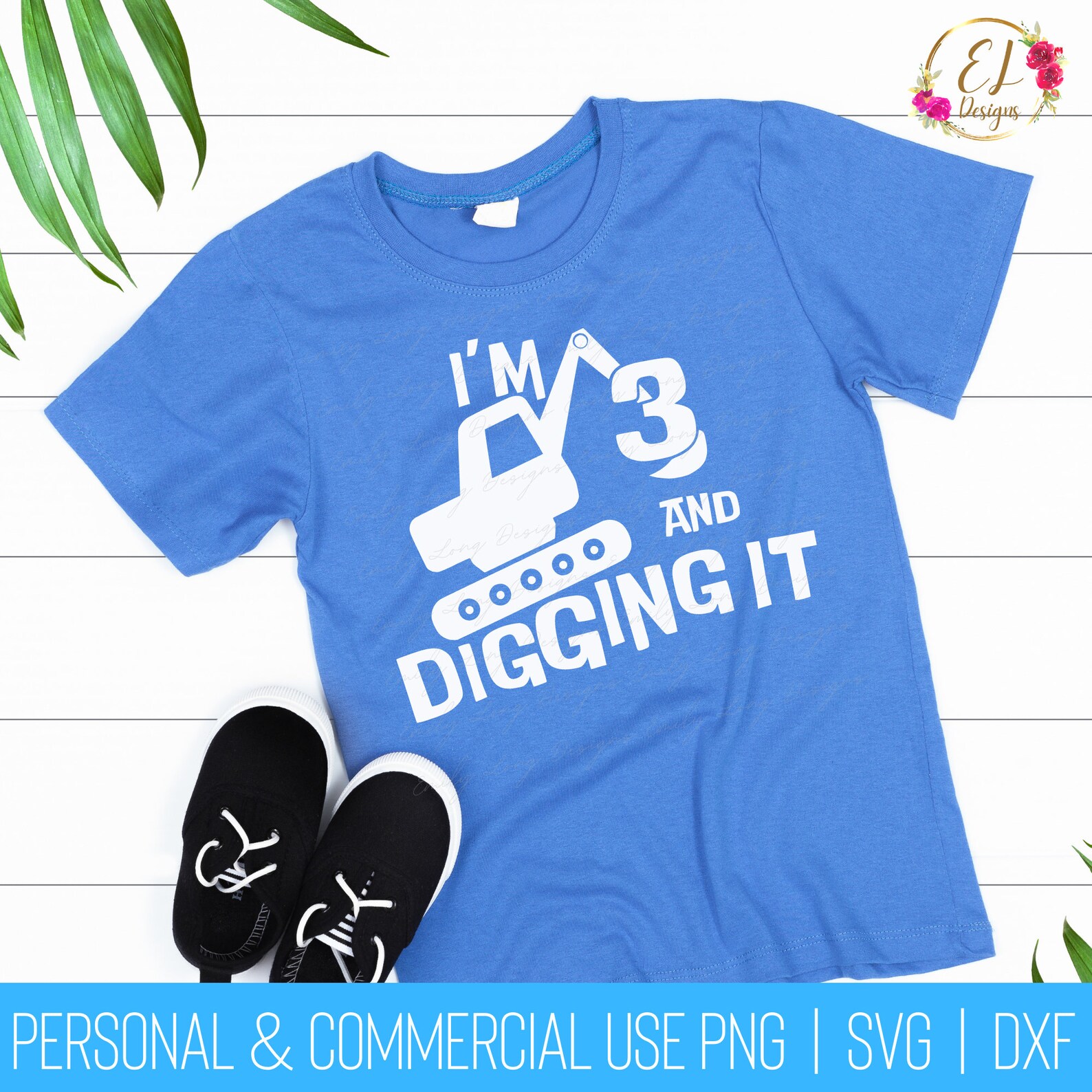 I'm 3 and Digging It SVG 3rd Birthday SVG Birthday Boy - Etsy