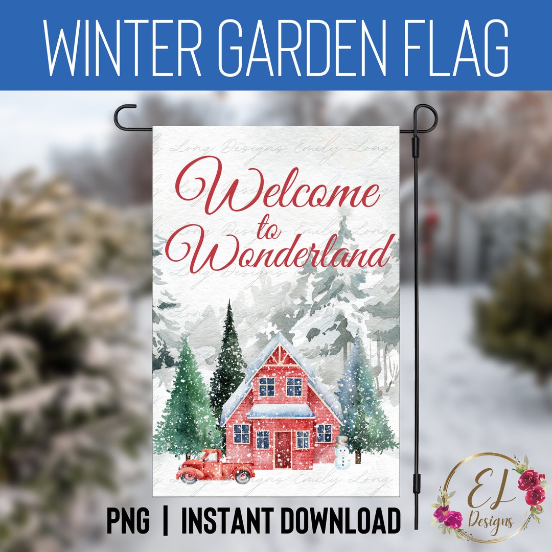 Winter Garden Flag PNG Winter Wonderland PNG Garden Flag Template 12x18 ...