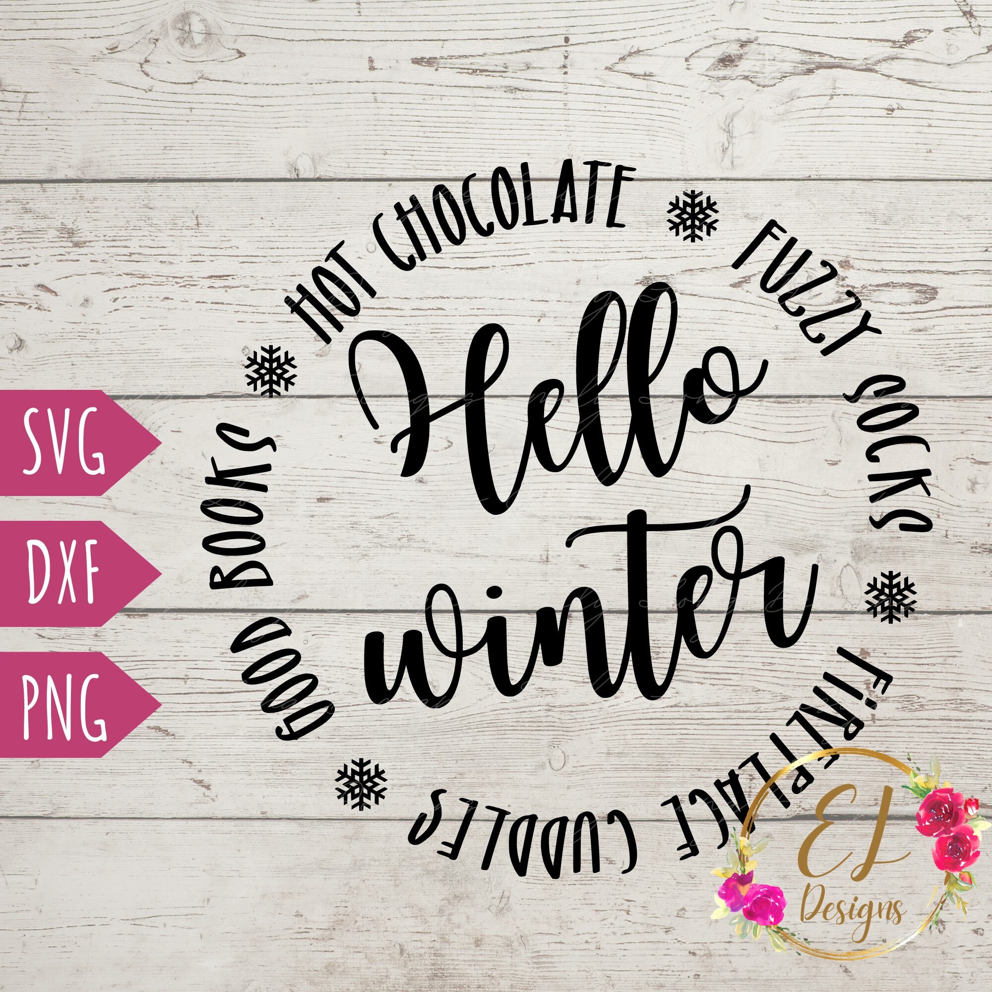 Winter Things Circle SVG Hello Winter SVG Winter SVG - Etsy
