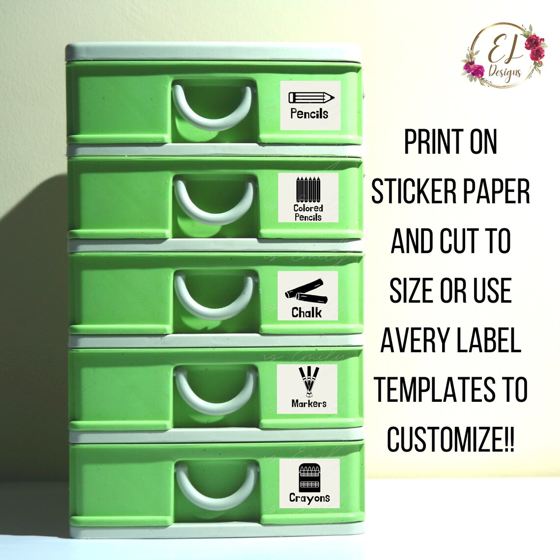 Printable Art Supply Labels | Craft Supply Labels | Art Supplies Labels ...