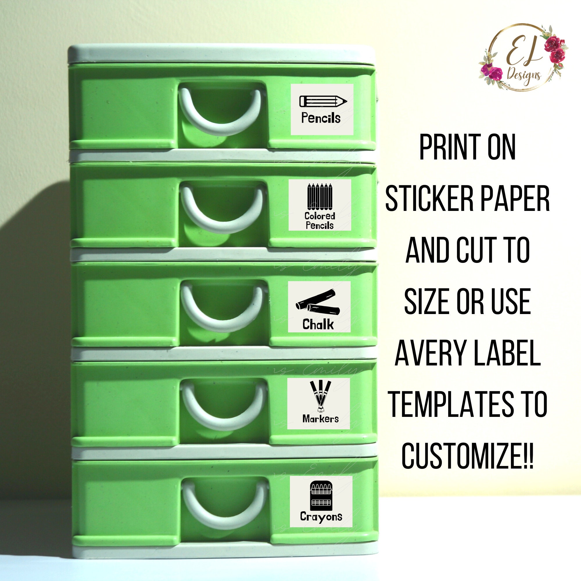 Printable Art Supply Labels | Craft Supply Labels | Art Supplies Labels ...