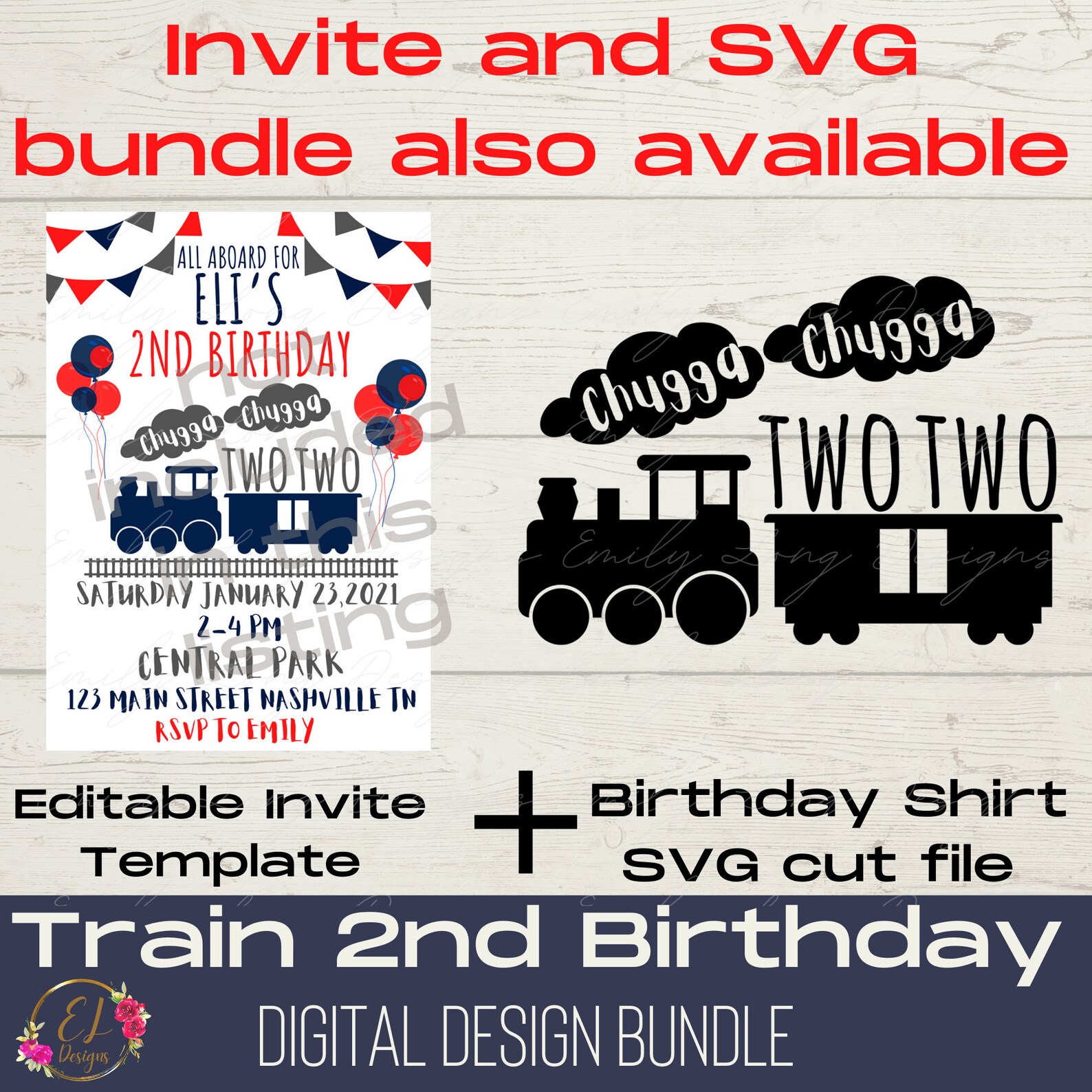 Chugga Chugga Two Two SVG Bundle 2nd Birthday SVG Family - Etsy