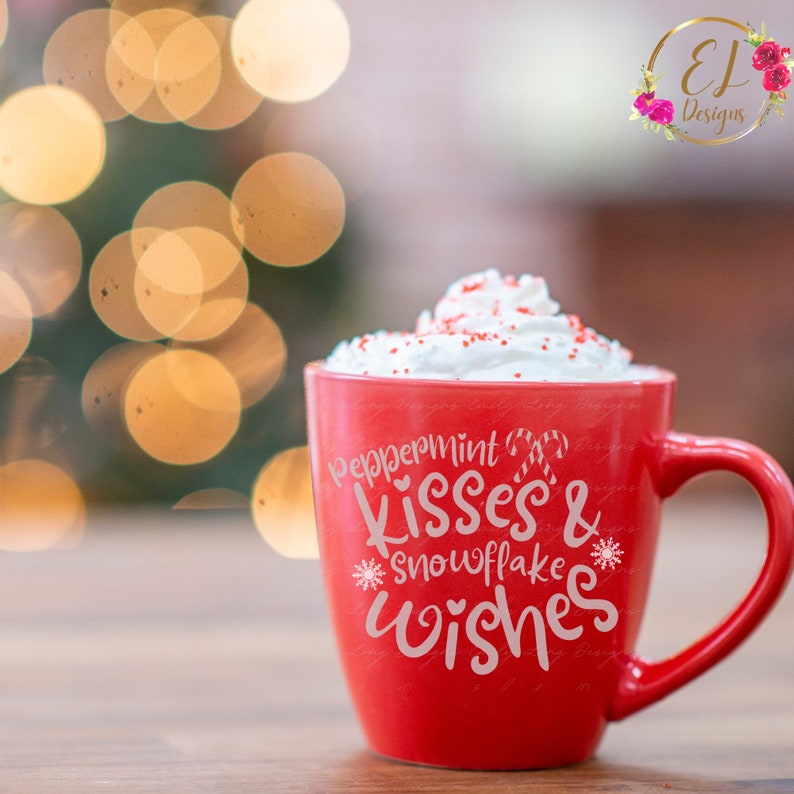 Winter SVG | Peppermint Kisses and Snowflake Wishes SVG | Winter Kisses ...