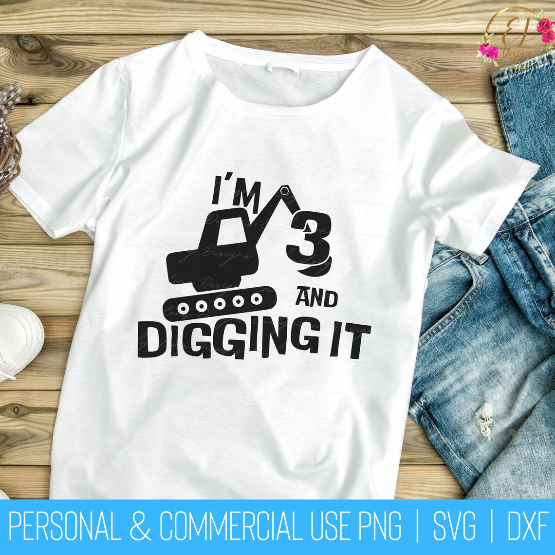 I'm 3 and Digging It SVG 3rd Birthday SVG Birthday Boy - Etsy