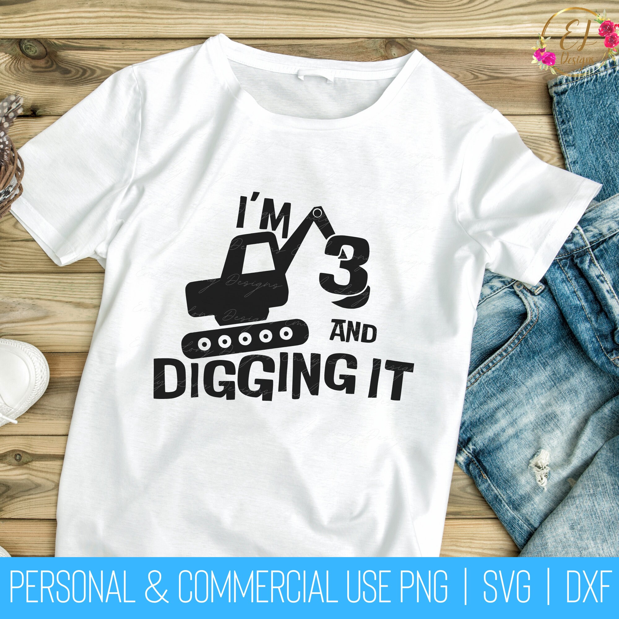 I'm 3 and Digging It SVG 3rd Birthday SVG Birthday Boy - Etsy UK