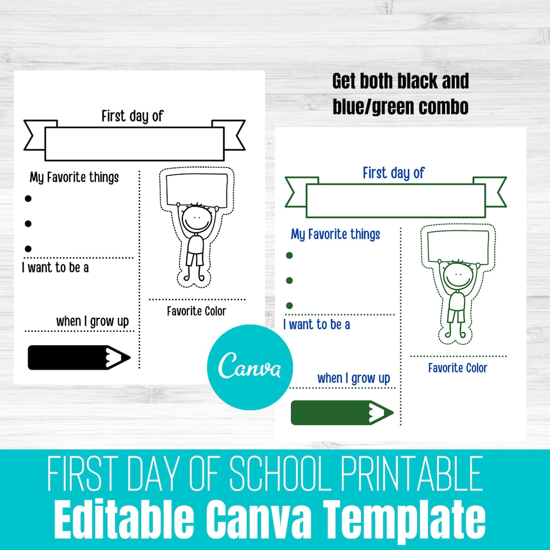 Printable Back to School Sign | Editable First Day of School Sign ...