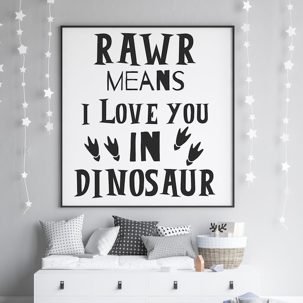 Rawr Means I Love You in Dinosaur Svg - Etsy