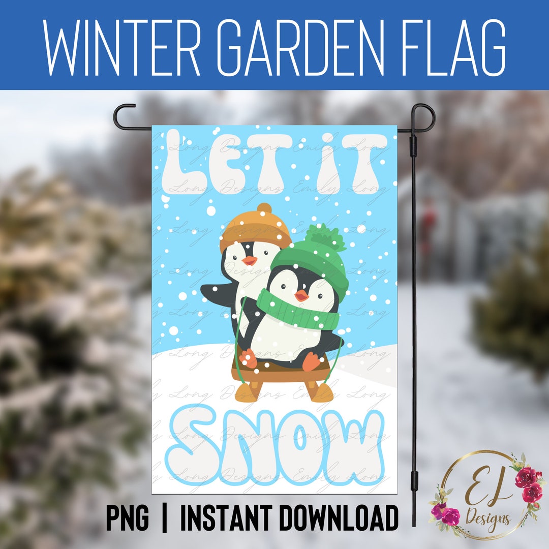 Winter Garden Flag PNG | Let It Snow PNG | Garden Flag Template | 12x18 ...