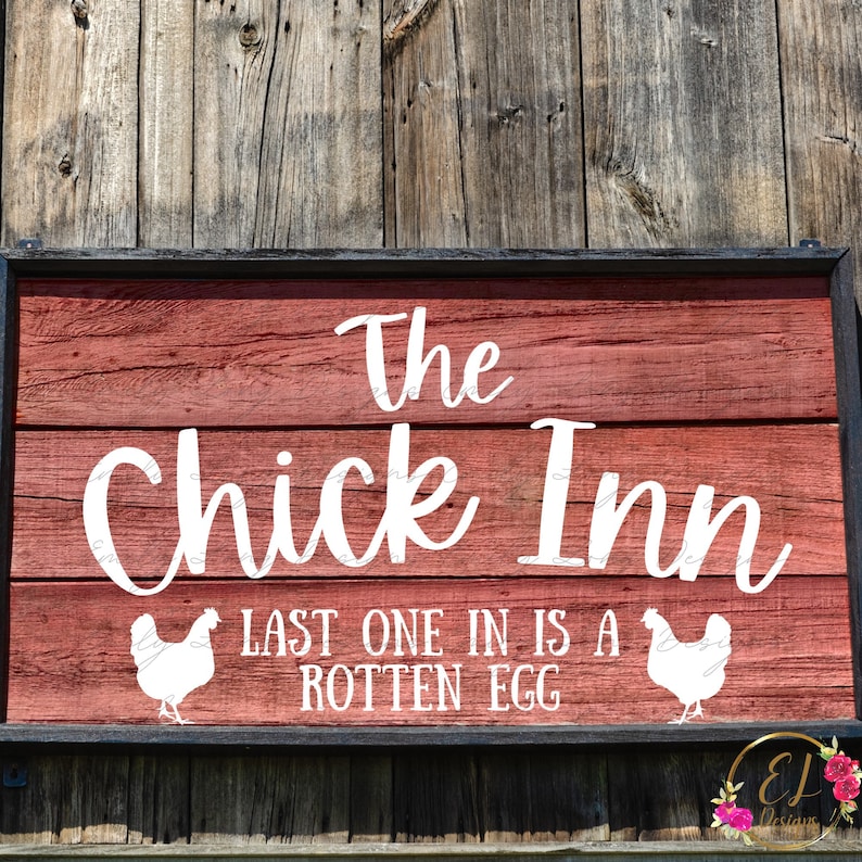 Chicken SVG the Chick Inn Svg Chicken Coop Sign Farm - Etsy