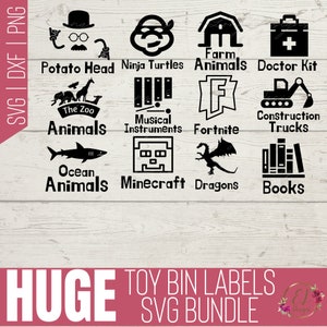 Toy Bin Labels Svg | Mega SVG Bundle | Playroom Labels SVG | Toy Labels ...