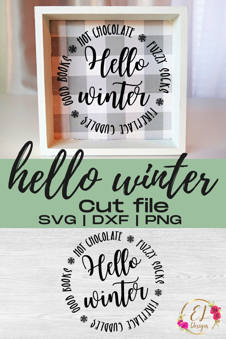 Winter Things Circle SVG Hello Winter SVG Winter SVG | Etsy