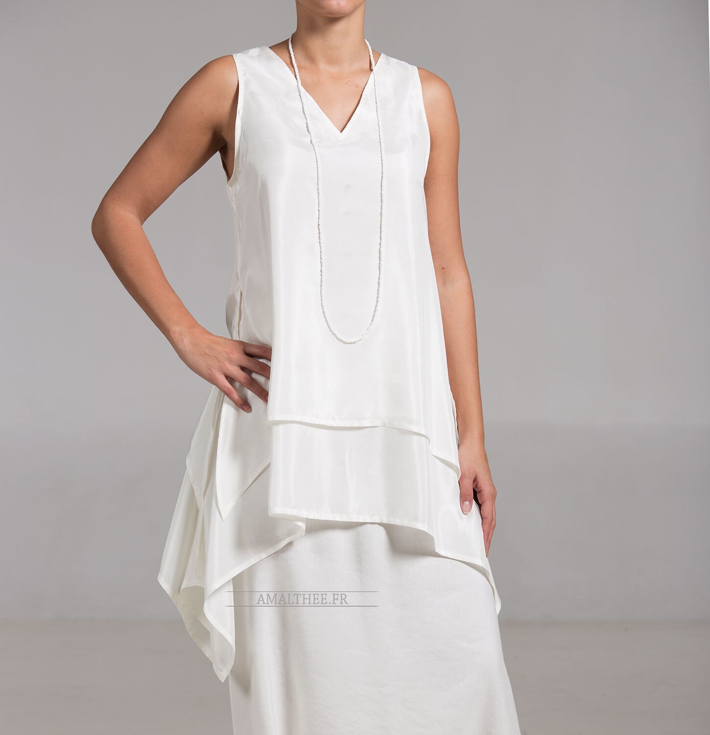 Women's White Silk Top, Women's White Boho Top, White Silk Tank Top ...