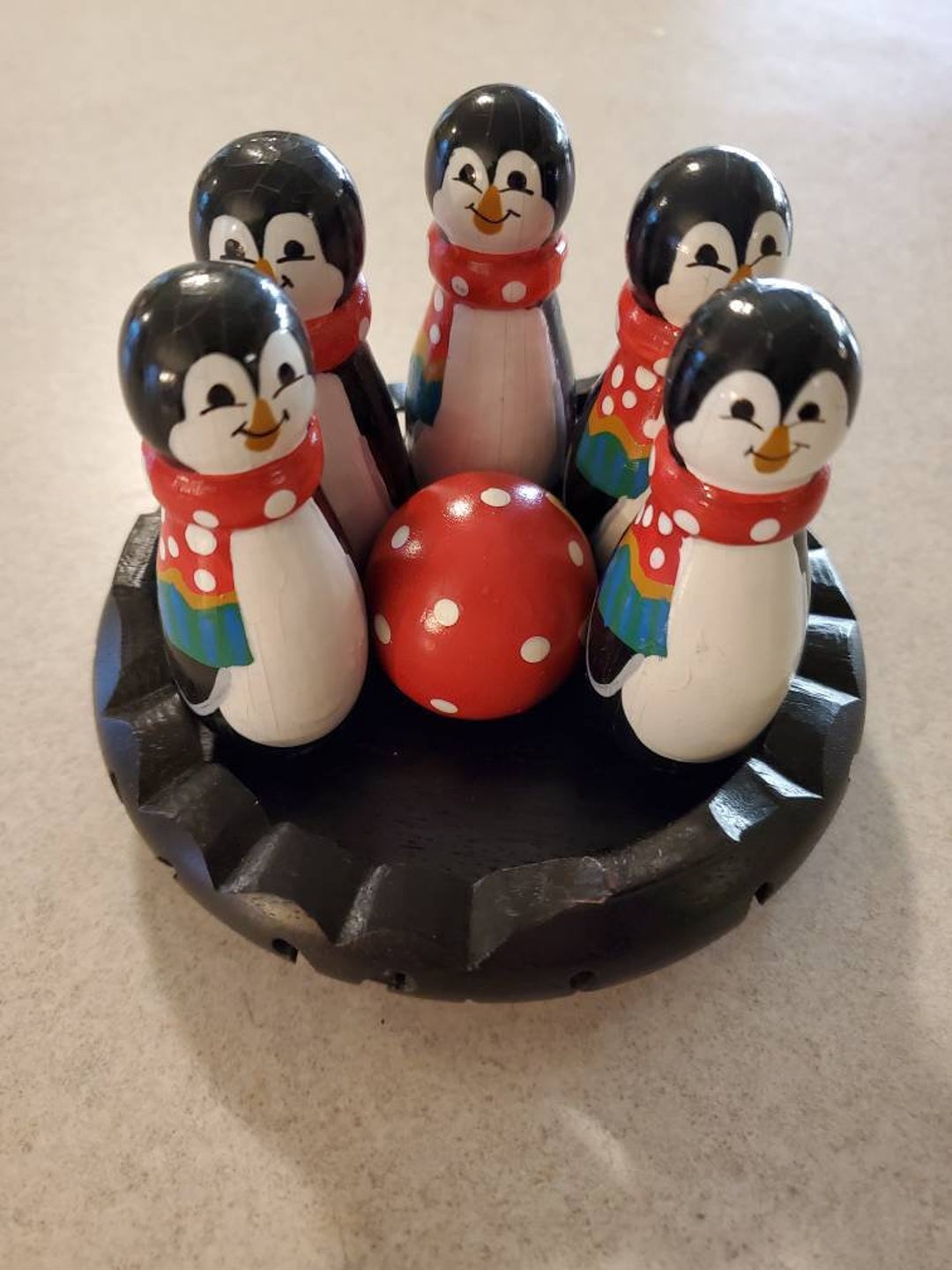 Bowling Penguin Pins and Ball - Etsy