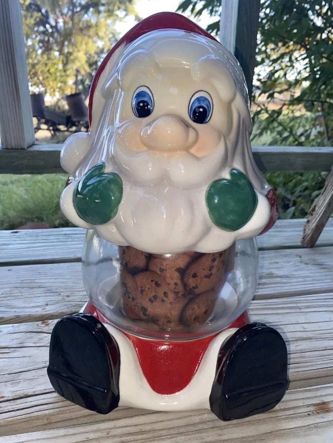 Vintage Treasure Craft Fish Bowl Santa With Glass Belly Cookie Jar - Etsy