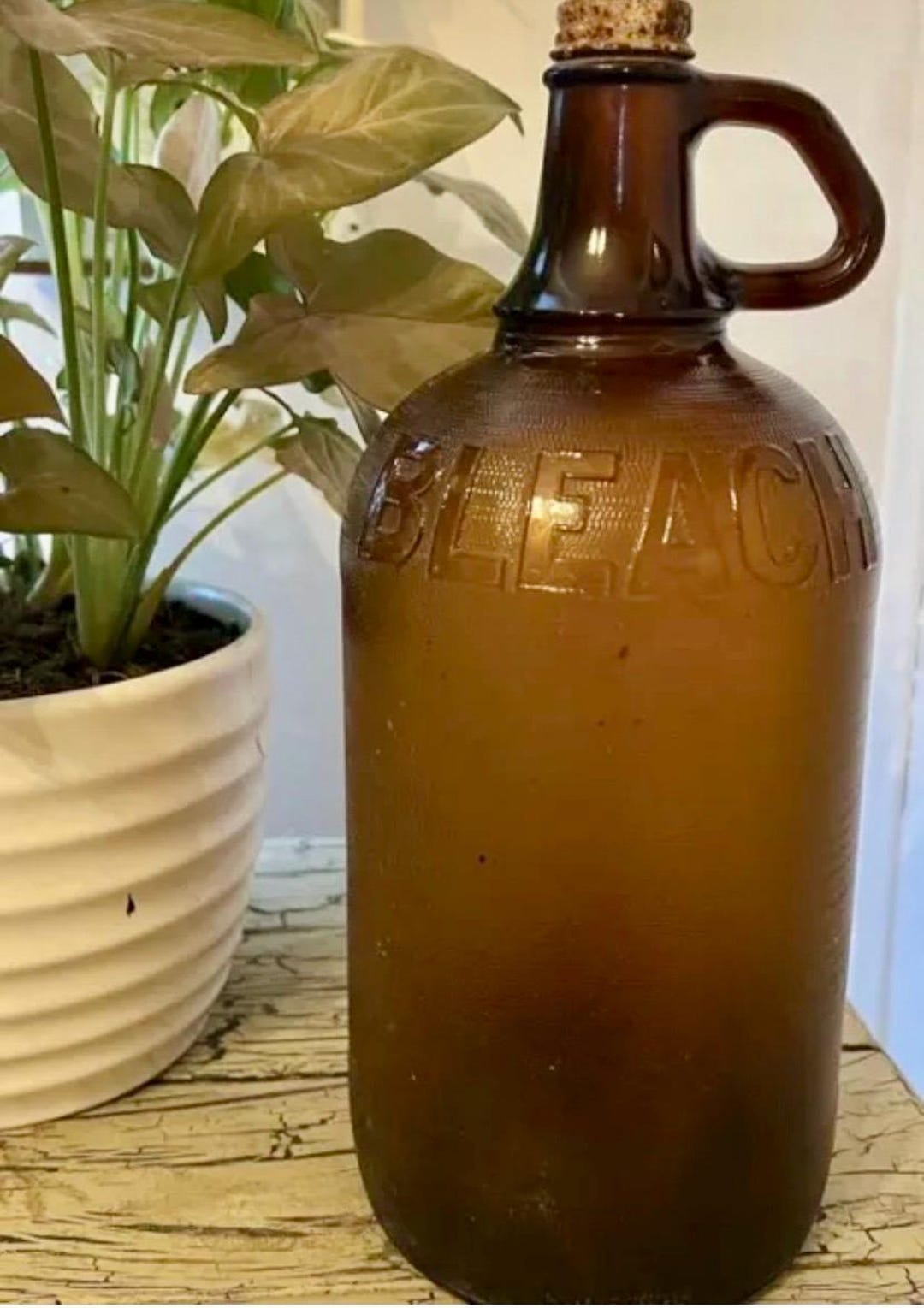 Amber Glass Bleach Bottle - Etsy