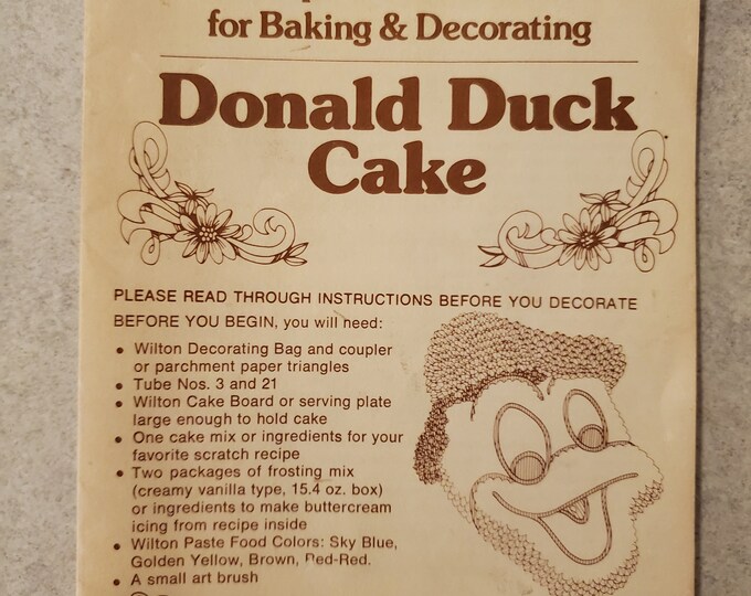 Instructions ONLY for Donald Duck Cake Pan 2105-380 by Wilton - Etsy