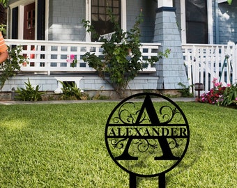 Monogram Yard Sign | Etsy