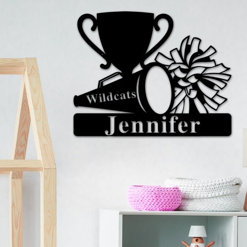 Cheerleading Metal Wall Art Metal Cheer Decor Cheerleader - Etsy
